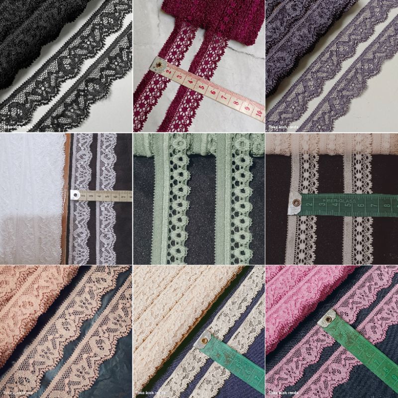 Jual Renda Stretch motif Cantik harga per100cm(meter) | Shopee Indonesia