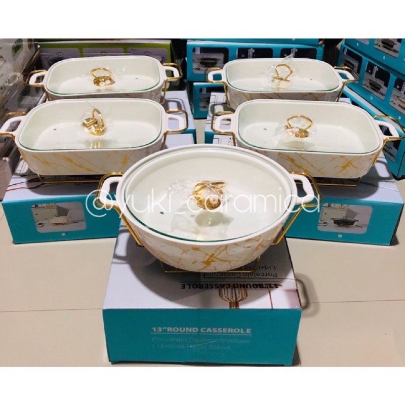 Jual set prasmanan keramik 13 dan 15 inch isi 5/prasmanan marble putih ...