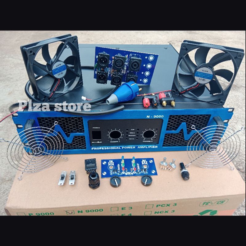 Jual Bok power amplifier tipe N9000 warn biru 2 chanel ukuran 3U warna biru komplit aksesoris ...