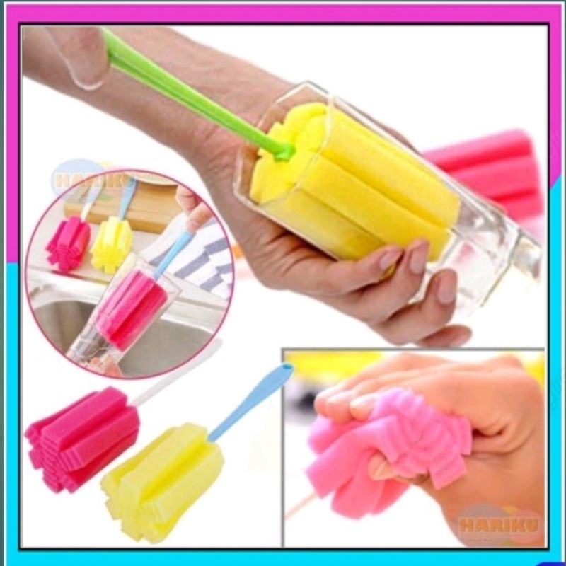 Jual Alat Pembersih Botol Sponge Cuci Pencuci Sikat Gelas | Shopee ...