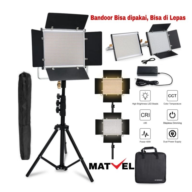 Jual Matvel Paket Mono 480Bi LED Video Light Studio Make Up Soft ...