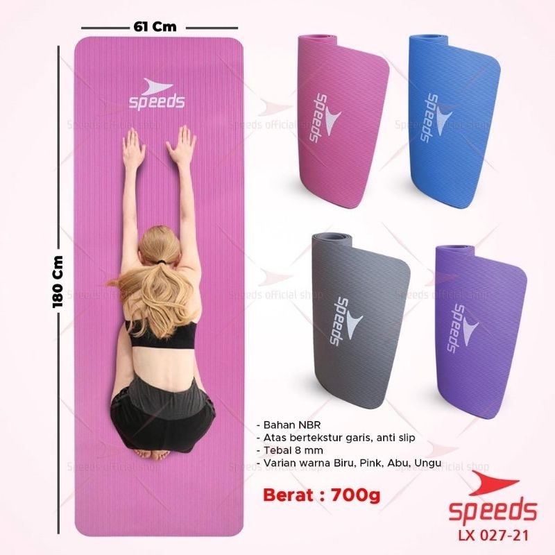 Jual matras yoga speeds NBR 8 mm matras senam olahraga yoga mate anti ...