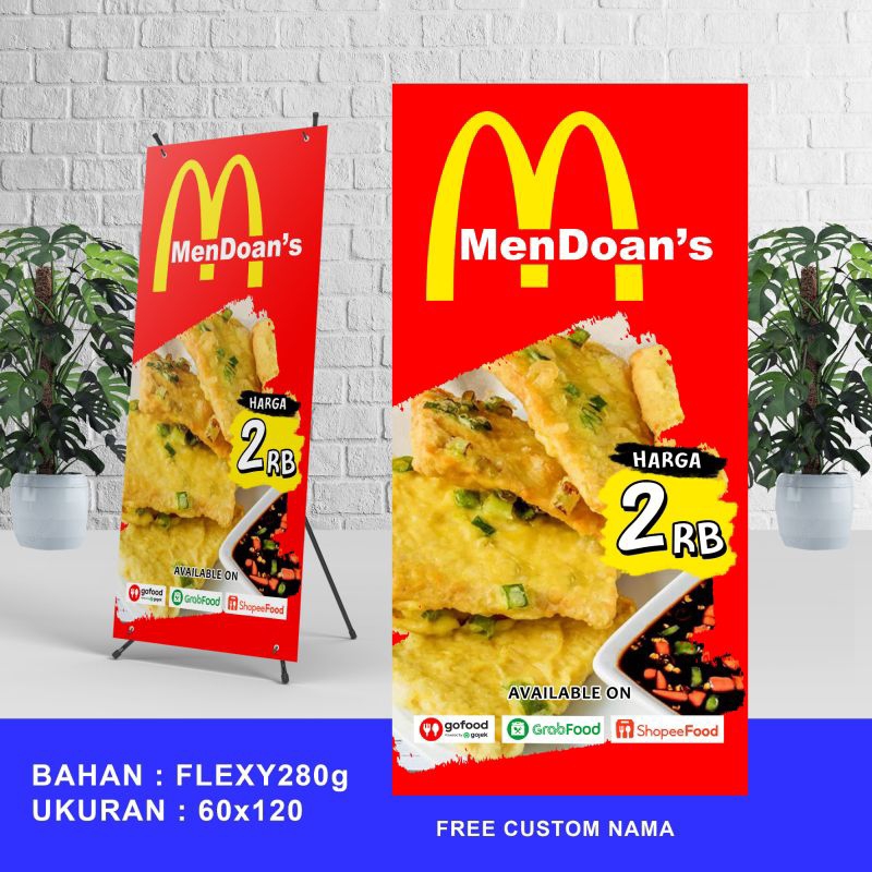 Jual SPANDUK BANNER TEMPE MENDOAN FREE CUSTOM NAMA | Shopee Indonesia