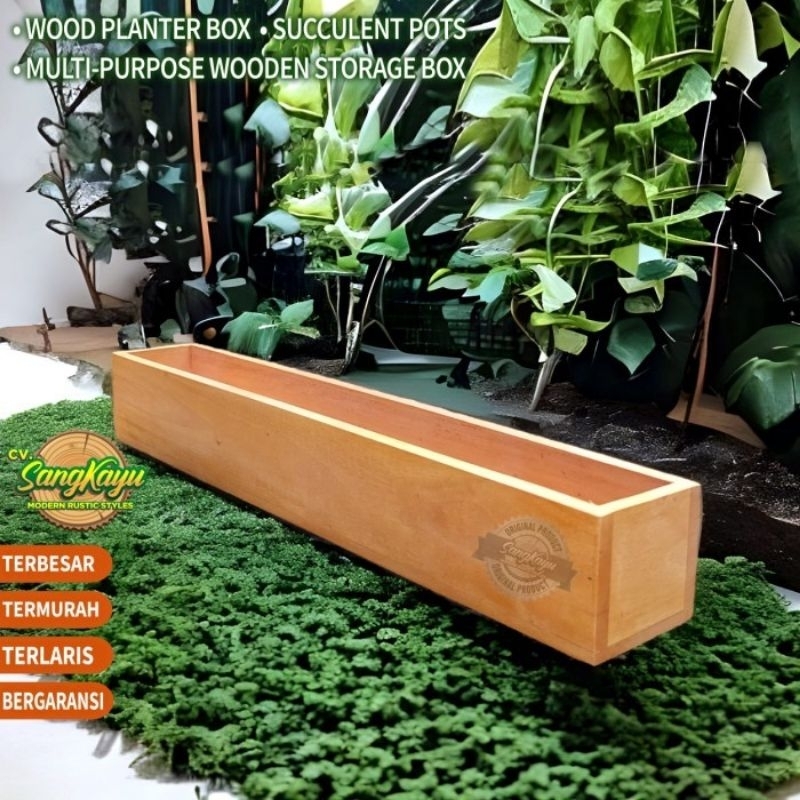 Jual Wood succulent plant box kotak serbaguna rak tanaman hias pot ...
