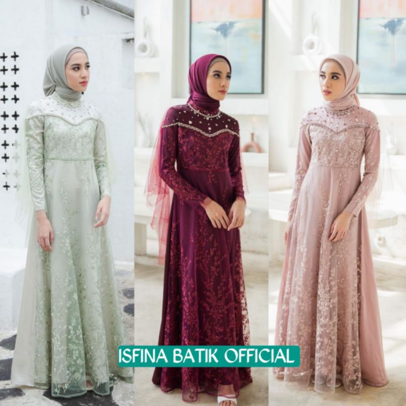 Jual TERMURAH!!! NAMIRA DRESS BROKAT KOMBINASI / FASHION MUSLIM WANITA / GAMIS NADINE / BISA COD ...