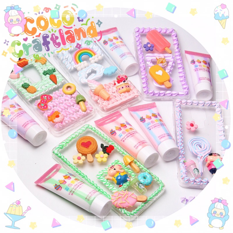 Jual DIY Deco clay cream mixed color | deco glue cream | lem cream ...