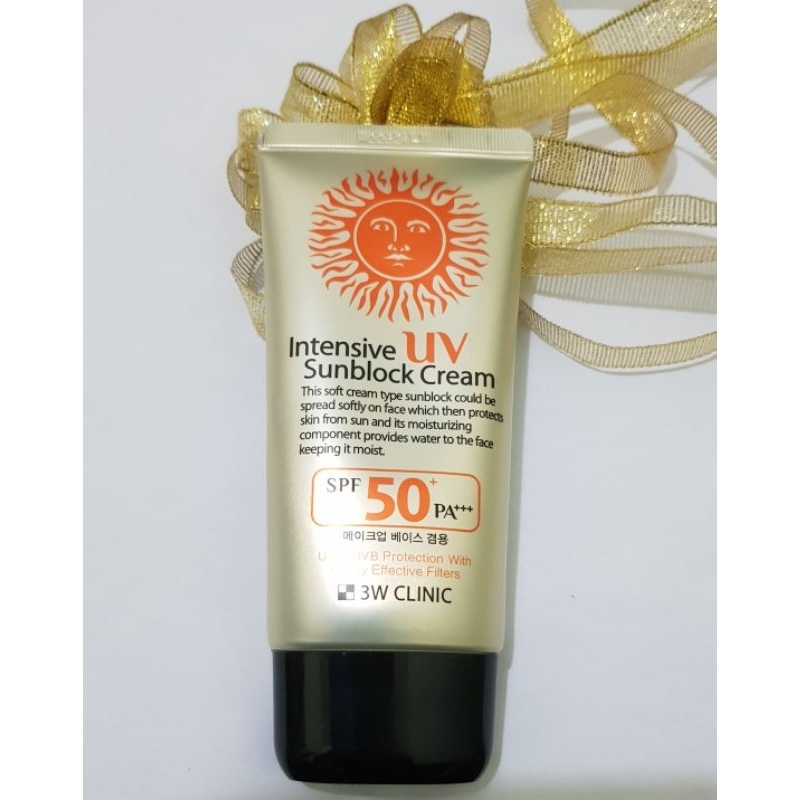 Jual Sunblock Cream Clinic Intensive UV spf 50 made in korea | Shopee ...