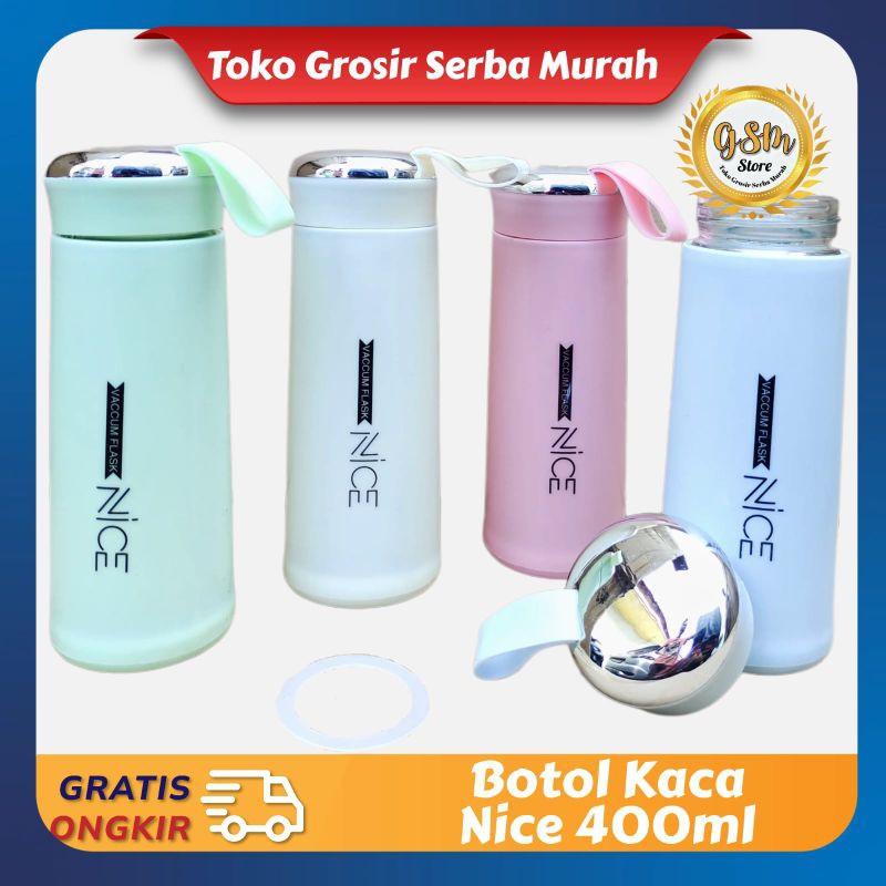 Jual TERMURAH!!! Botol Nice Tumbler Botol Minum Kaca Nice Bottle 400ml ...