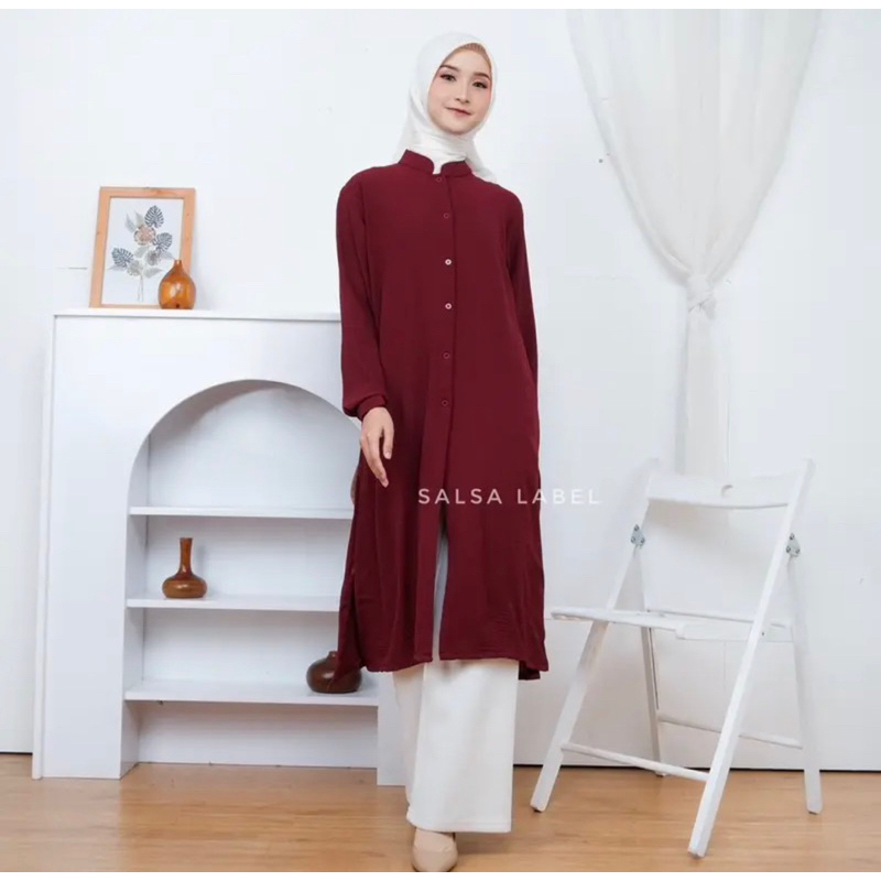 Jual Tunik tangan panjang crinkle airflow, tunik busui,tunik murah ...