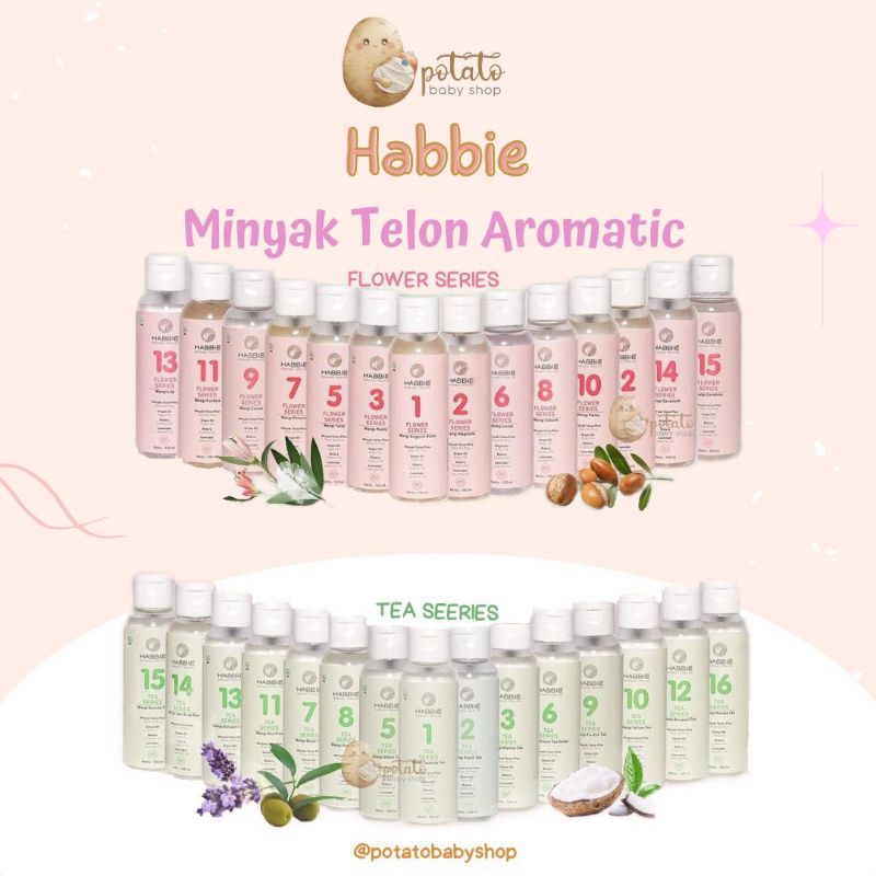 Jual Habbie Aromatic Telon Oil Flower Series & Tea Series - Minyak ...