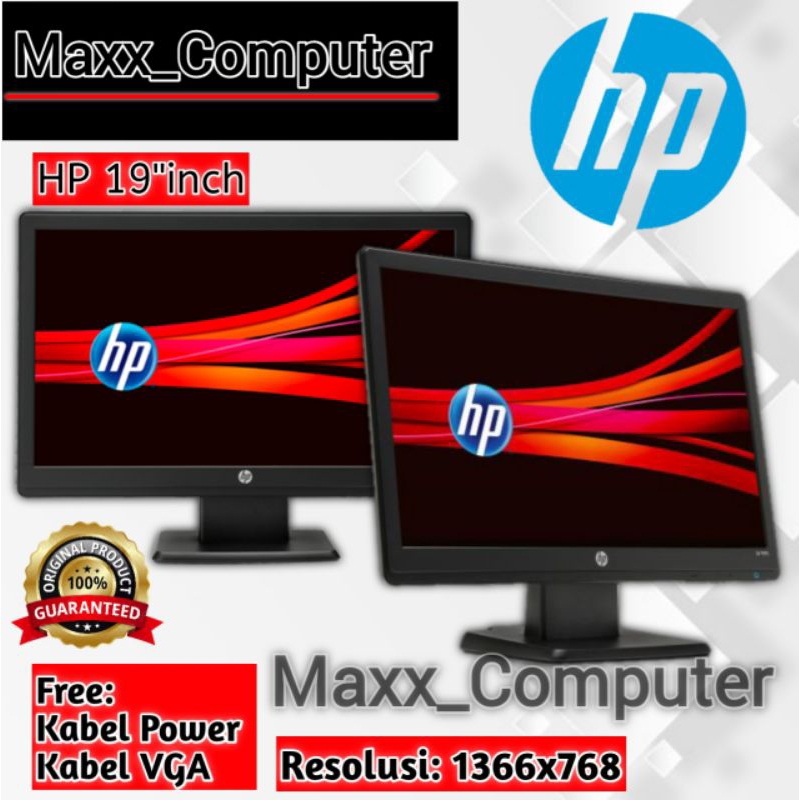 Jual Monitor Hp 19" inch Wide Layar LCD Komputer With LED Like New ...