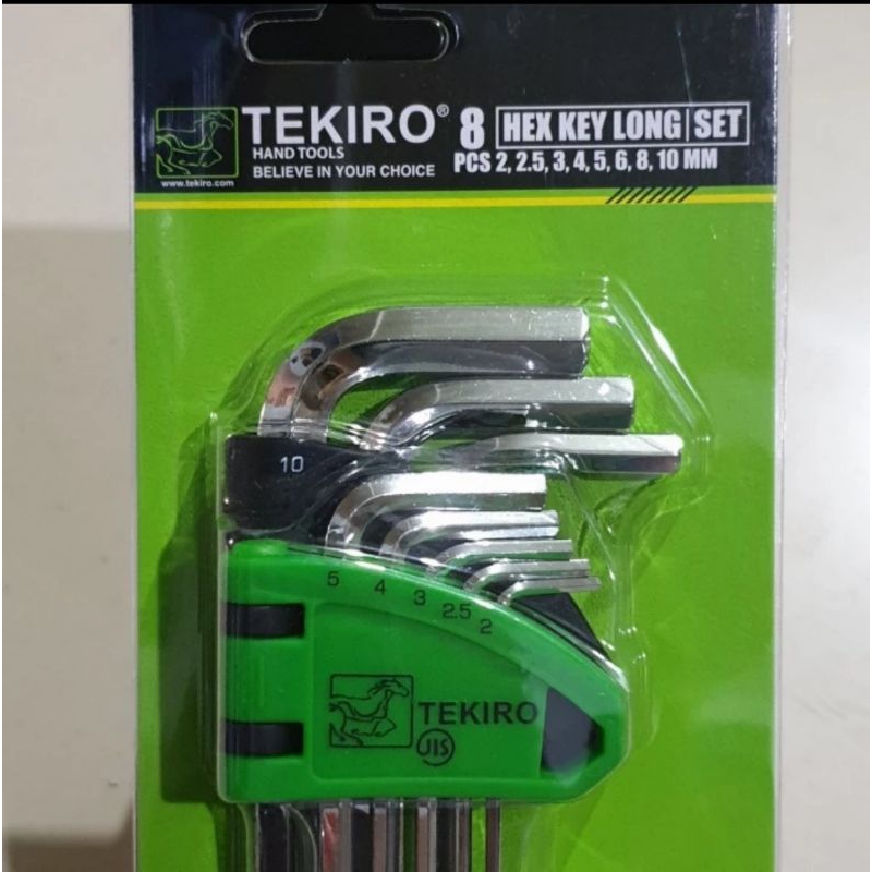 Jual Tekiro kunci L panjang MM set 8 pcs ( 2-10 mm ) / hex key long set 8 pcs | Shopee Indonesia