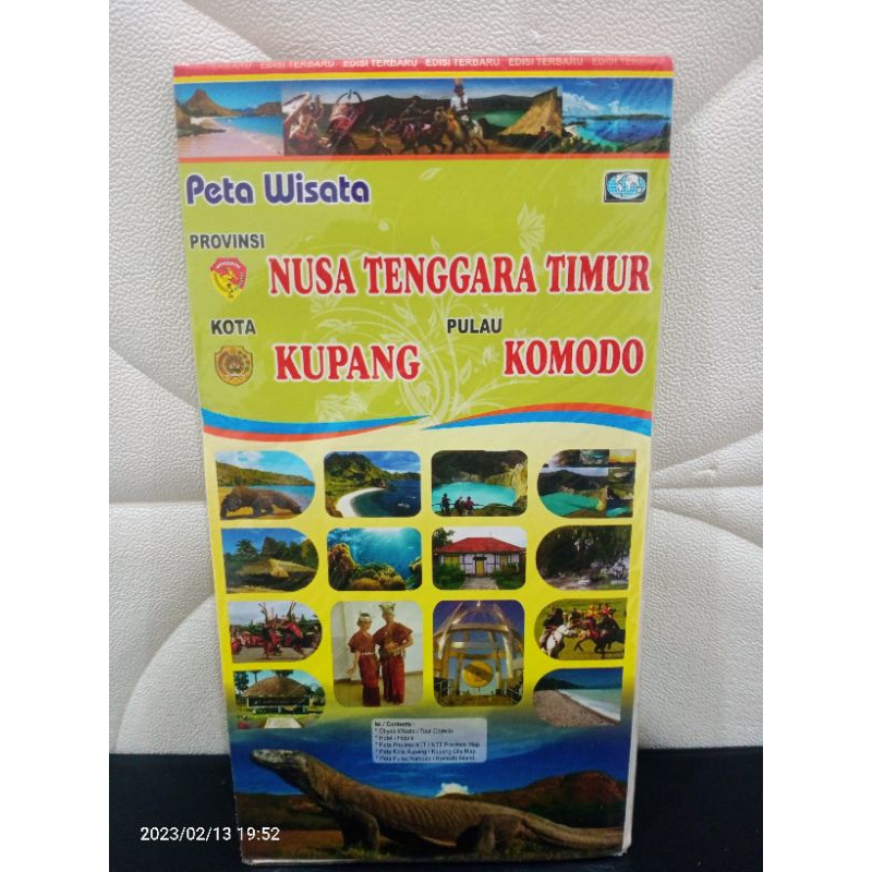 Jual Peta Wisata Provinsi Nusa Tenggara Timur / NTT / Kota Kupang ...