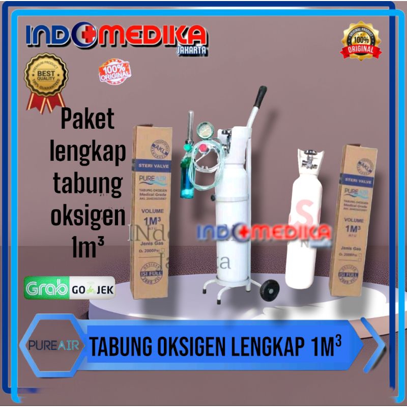 Jual Tabung Oxygen Lengkap 1m3 siap pakai - Tabung oksigen Set 1m3 - tabung oksigen lengkap ...