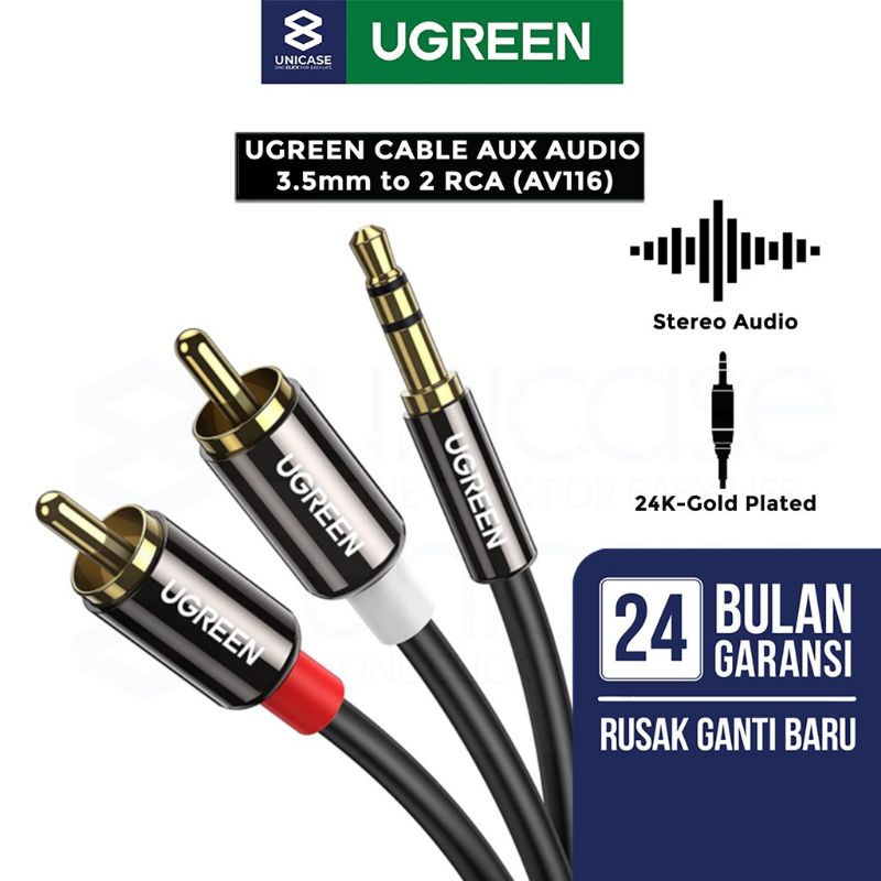 Jual UGREEN Kabel Jack Aux Audio Splitter 3.5mm Male to RCA HI FI ...