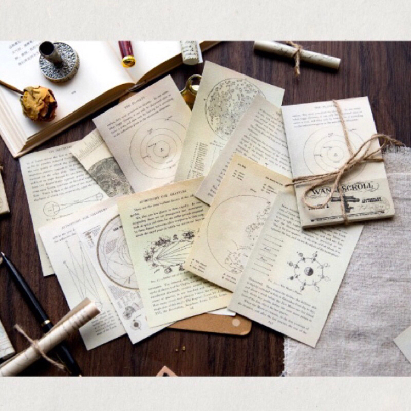 Jual 5 lembar kertas vintage history astronomy japanese word dictionary ...
