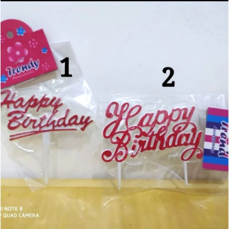 Jual Topper Ulang Tahun /Tusukan Hiasan Kue Tart Happy Birthday ...