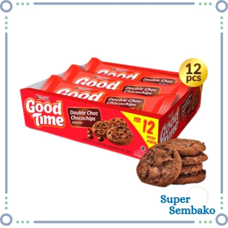Jual SNACK BISKUIT COOKIES GOOD TIME DOUBLE CHOCOLATE 26,5gr ISI 12 ...