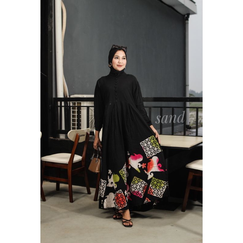 Jual gamis twill original hitam premium berkualitas ready dari size S M ...