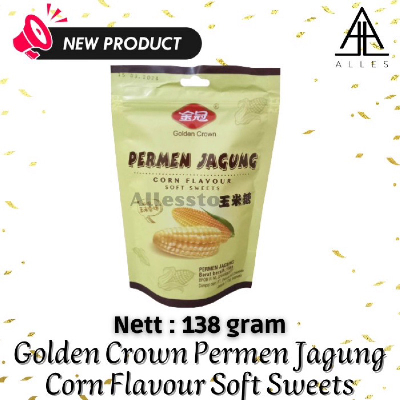 Jual Golden Crown Permen Jagung Corn Flavour Soft Sweets Corn Candy 138 ...