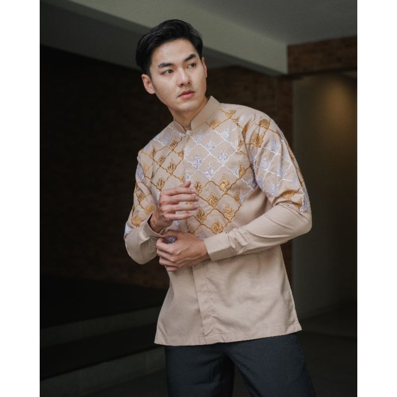 Jual Kemeja Bordir Pria NUC.ID Aydin 03 (Cream) | Shopee Indonesia