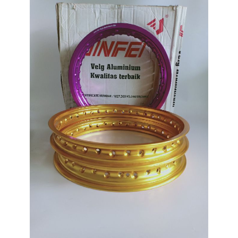 Jual velg pelak Jin fei ring 14x140x160 set w shape gold ungu | Shopee ...