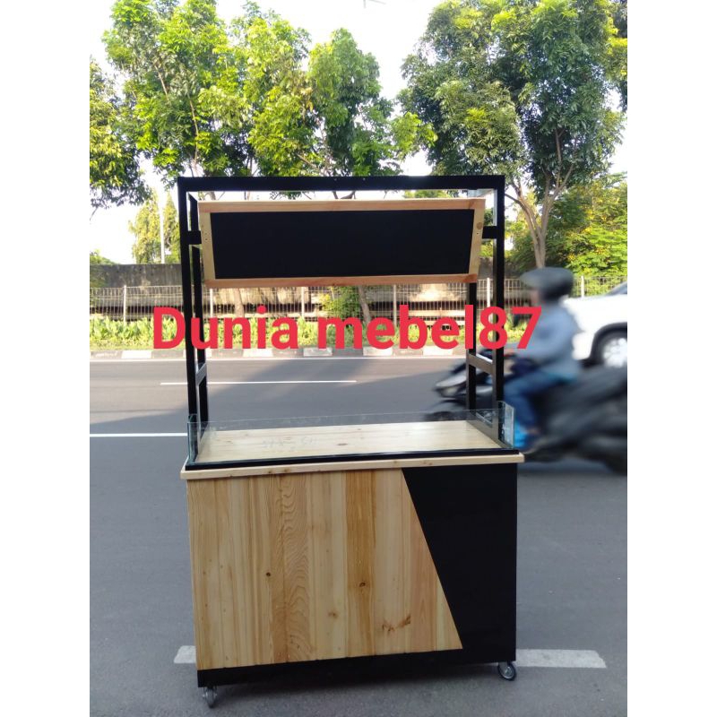 Jual gerobak jualan booth kayu jati Belanda gerobak minimalis modern ...