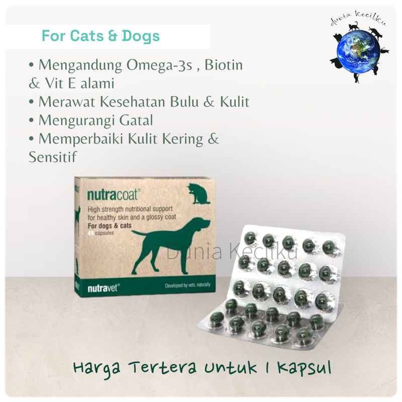 Jual Nutracoat Vitamin Kulit & Bulu Kucing Anjing / Lebat / Anti Rontok ...
