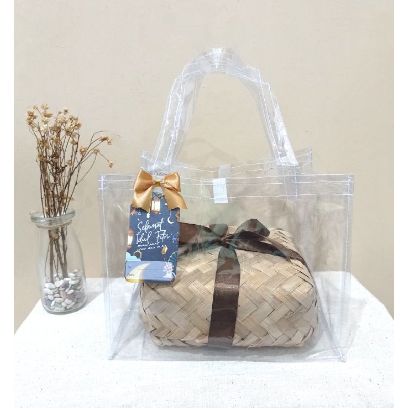 Jual Tas mika box nasi transparan/ goodie bag mika bening box nasi ...