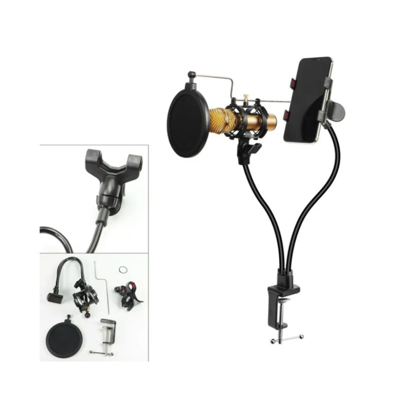 Jual stand 3in1 meja jepit clamp mic mikrofon microphone bracket lengan ...