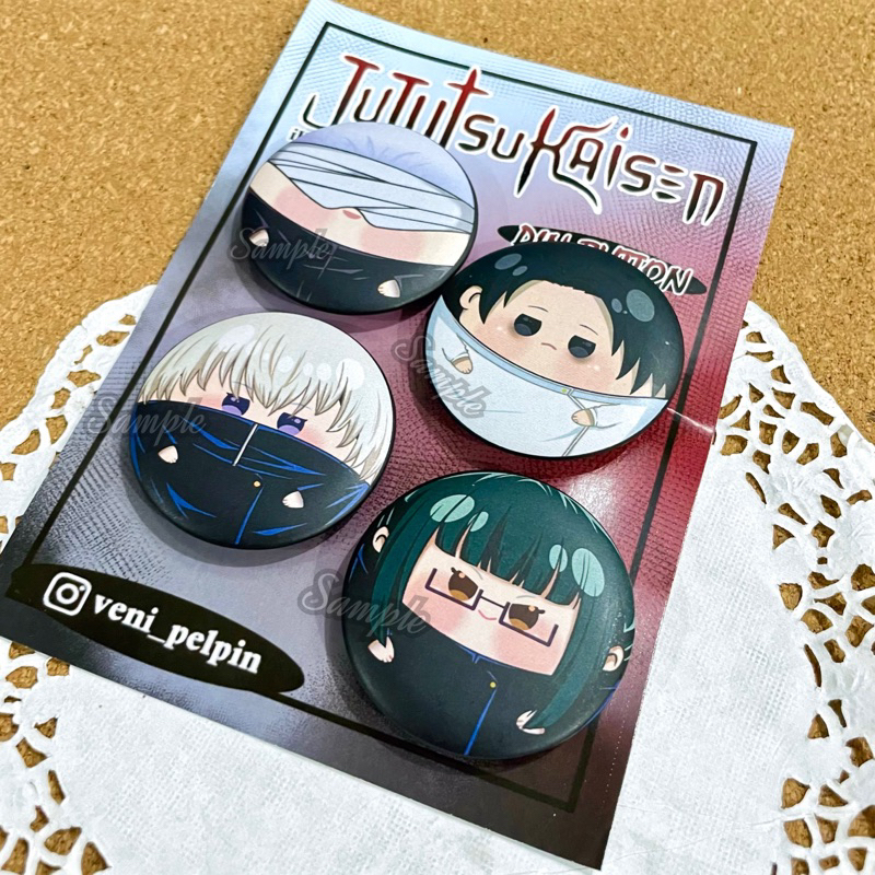 Jual pin anime Jujutsu kaisen Pin badge 44mm doff Jujutsu kaisen gojo ...