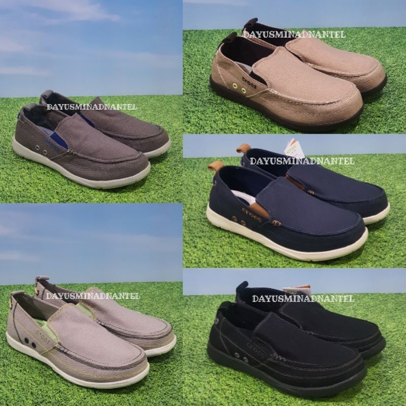 Jual Sepatu Pria Crocs Waluman Canvas / Sepatu Sandal Crocs Pria Walu ...