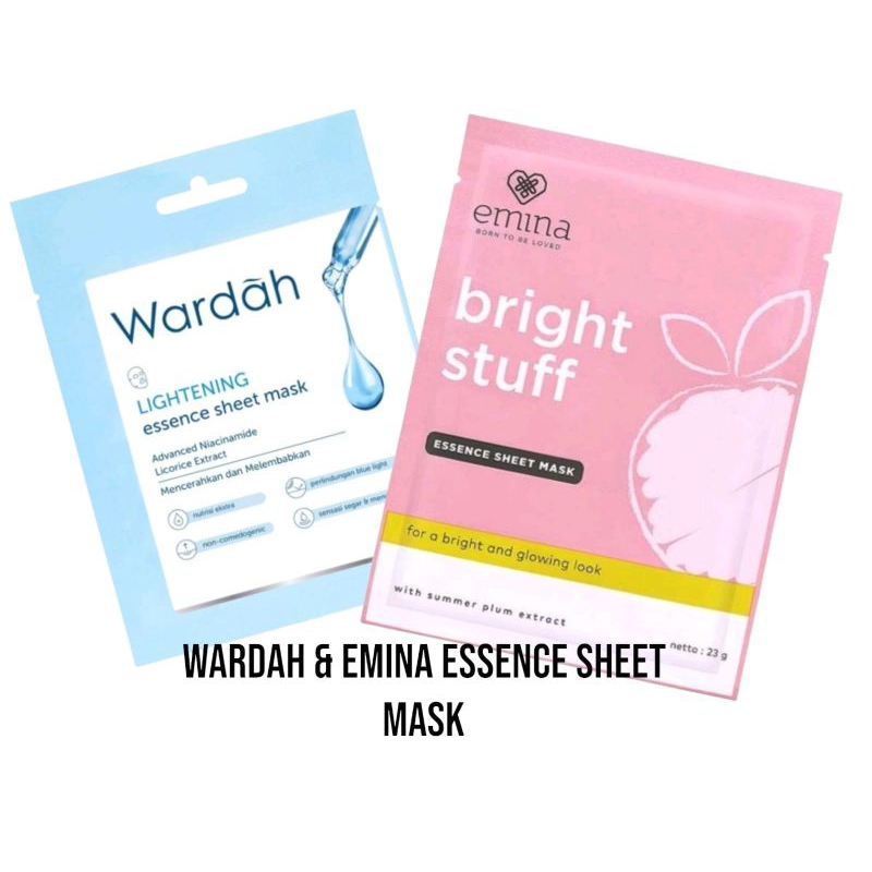 Jual wardah lightening sheet mask 20 ml / emina sheet mask 23gr ...