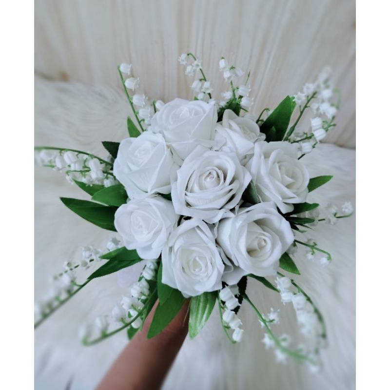 Jual Hand Bouquet Wedding/Hand Buket/Buket Bunga Rose mix Lily of ...