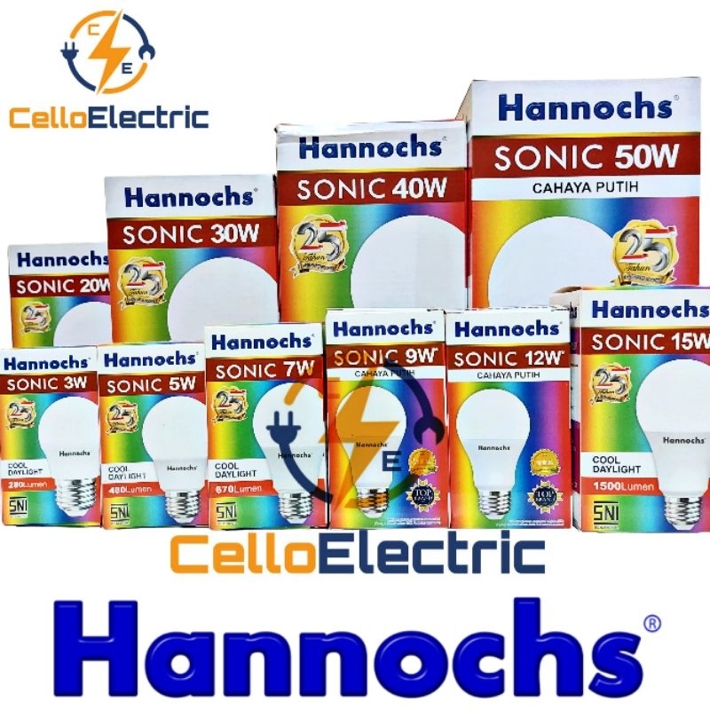 Jual Lampu Hannochs SONIC 3w 5w 7w 9w 12w 15w - Bohlam Led Hannochs Led ...