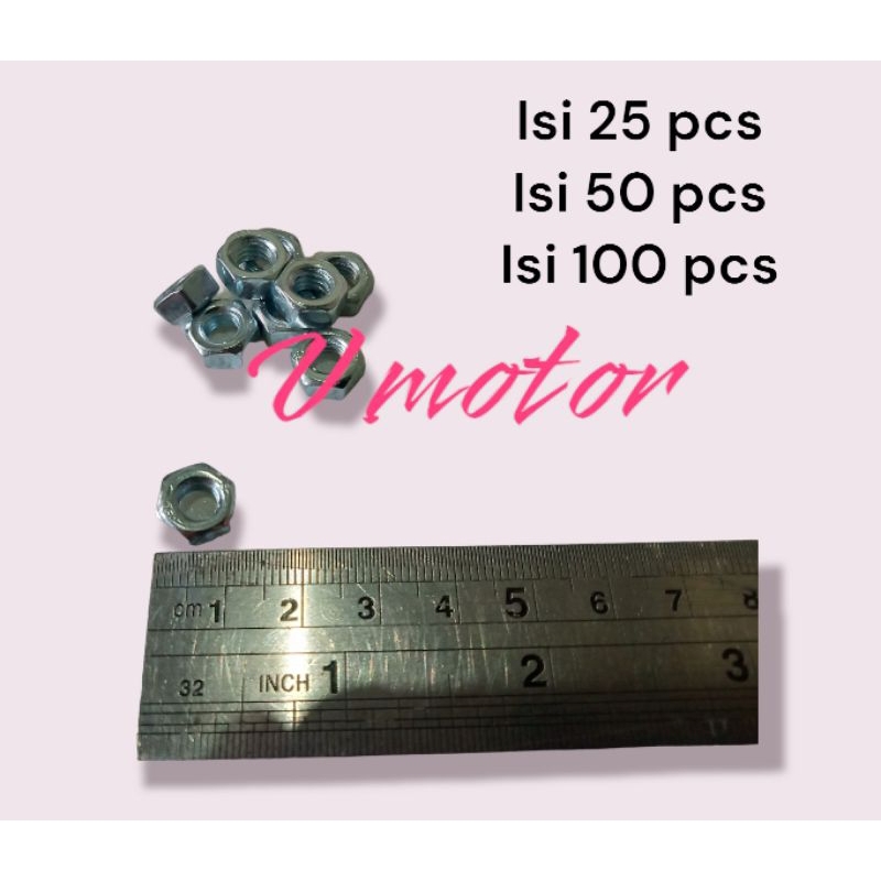Jual mur 10 umum pakai kunci 10/ mur M6 umum ( isi 50 pcs ) | Shopee ...