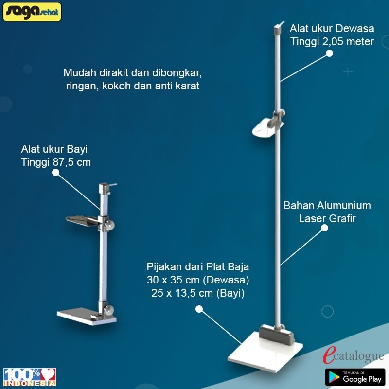Jual Alat Ukur Tinggi Badan Stadiometer SAGA Produk Original Murah ...