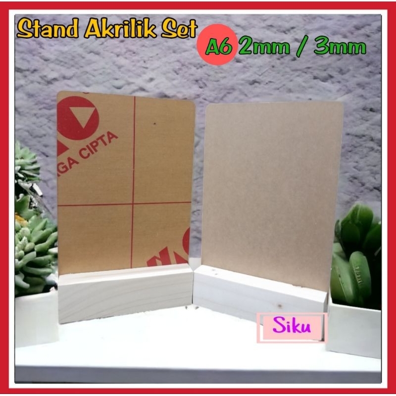 Jual Akrilik Stand Kayu A6 / Akrilik 2MM A6 / Akrilik 3MM A6 | Shopee ...