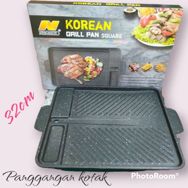 Jual GRILL PAN PANGGANGAN KOTAK BBQ YAKINIKU KOREA BARBEQUE ANTI ...