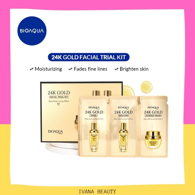Jual BIOAQUA 24K Gold Facial Trial Kit | Shopee Indonesia