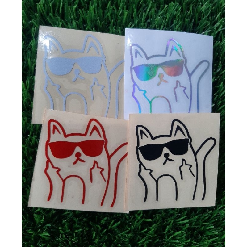 Jual Sticker cutting Middle finger pucek animasi lucu kucing viral ...