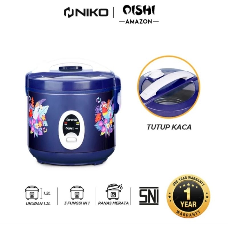 Jual NIKO Oishi Amazon Rice Cooker 1.2 Liter 300 Watt | Shopee Indonesia