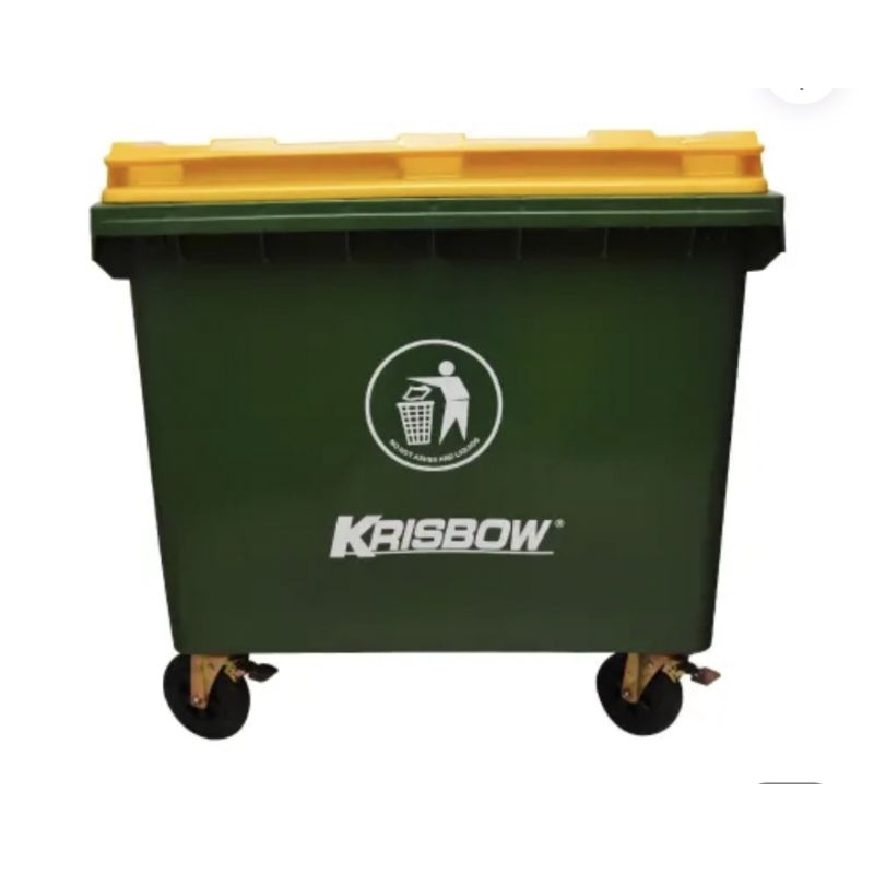 Jual Tempat Sampah Outdoor 660L/Tempat Sampah Plastik Dengan Roda KRISBOW | Shopee Indonesia