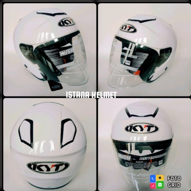 Jual HELM KYT KYOTO WHITE PUTIH REPLIKA ORIGINAL SNI HALF FACE FLAT ...