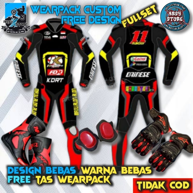 Jual CUSTOM FULL SET Wearpack Balap / Wearpack RoadRace / FREE DESIGN ...