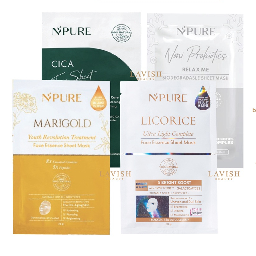Jual Npure Centella Asiatica Sheet Mask Marigold Youth Defense N Pure ...