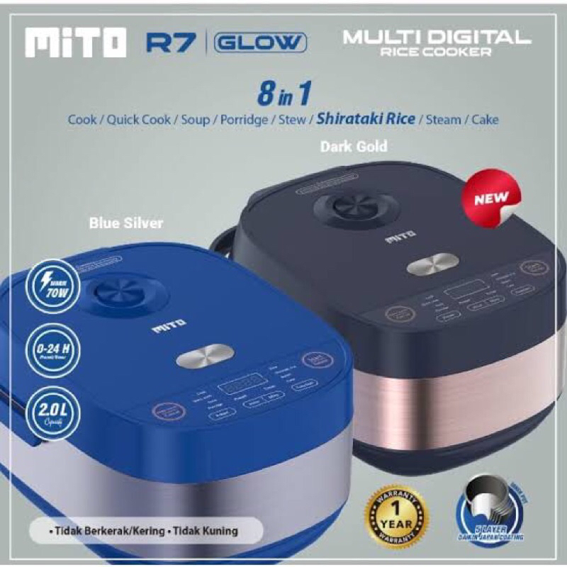 Jual Mito Rice Cooker Digital 2Liter R7 Glow | Shopee Indonesia