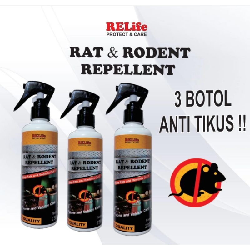 Jual 3 BOTOL RAT & RODENT REPELLENT RELIFE DAN STOUTE RAT REPELLENT ...