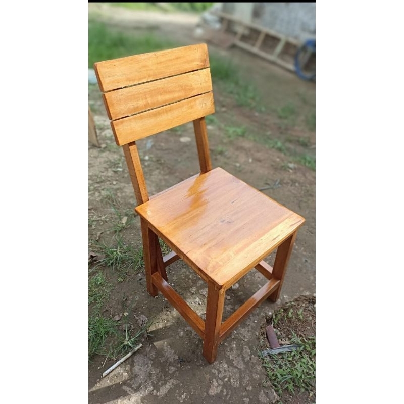 Jual Kursi Cafe Kursi Makan Kayu senderan sandaran Aesthetic Elegan ...