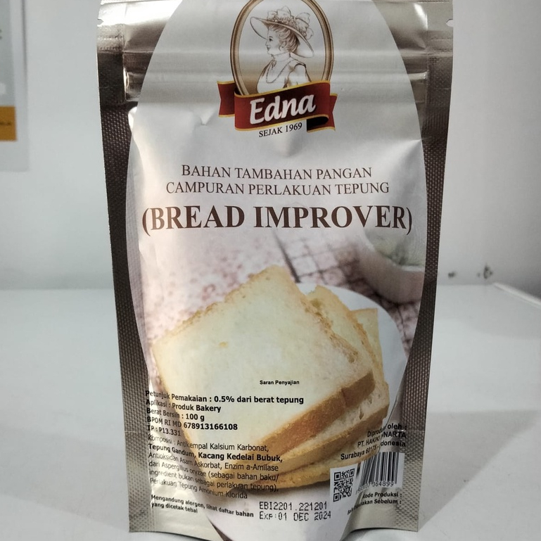 Jual Edna Bread improver 100gr ORI kemasan pouch Pelembut roti kue | Shopee Indonesia